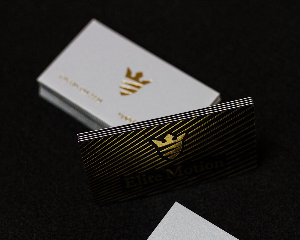 Prime Business Cards | Letterpress duplex card with hotstamping- Elite ...